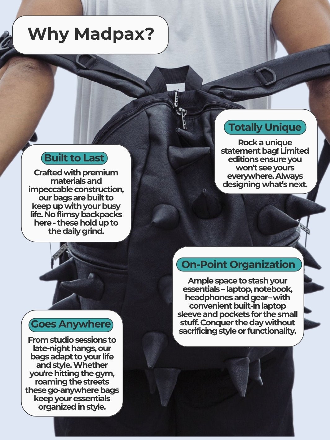 Gold Backpack | Dare to Be Seen in 24 Karat Metallic | Madpax